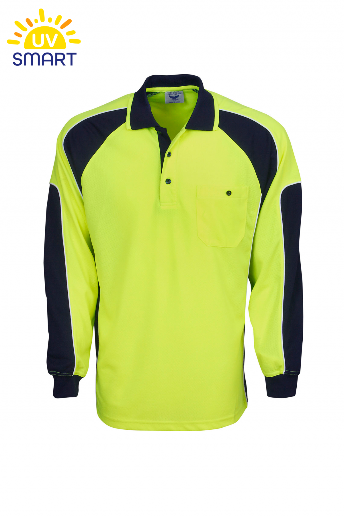 P86 Hi Vis Cooldry Side Panel Polo - Blue Whale